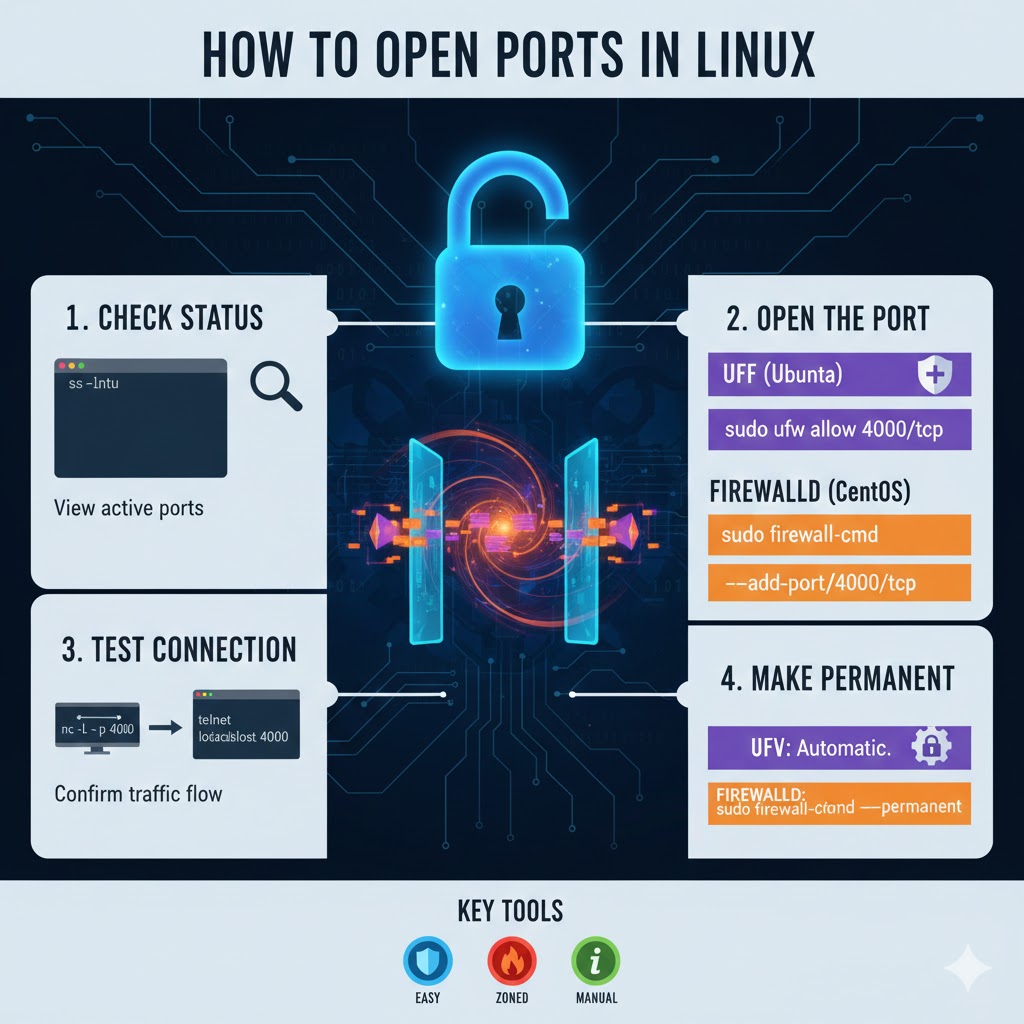 How to Open Port Linux?