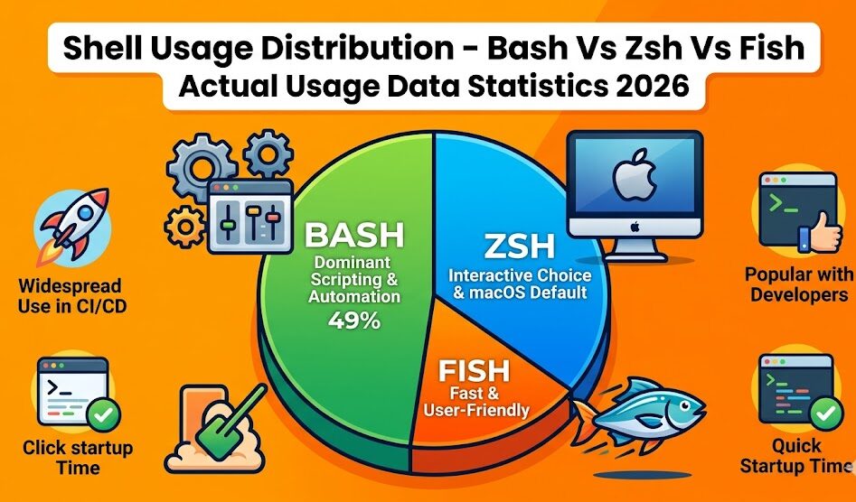 Shell Usage Distribution - Bash Vs Zsh Vs Fish Actual Usage Data ...