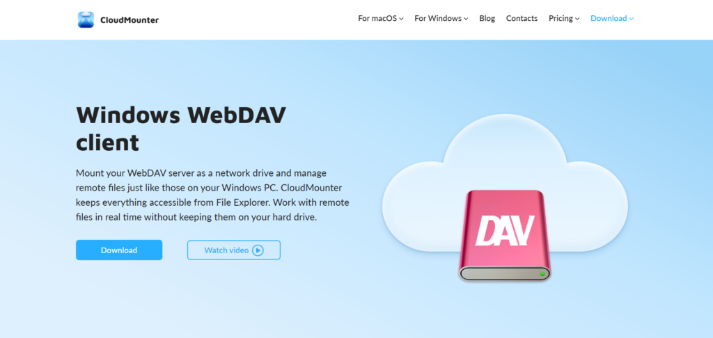 CloudMounter: Windows WebDAV Client for Easy File Access