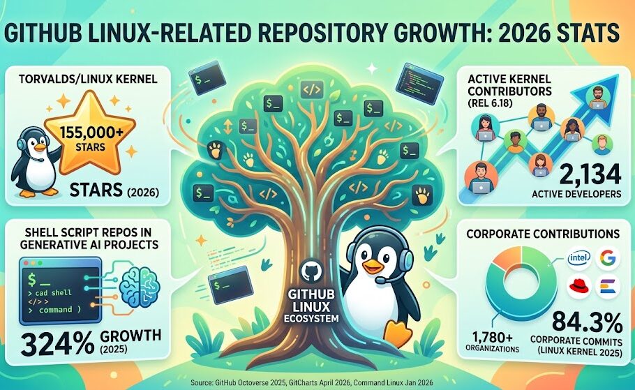 GitHub Linux-Related Repository Growth Statistics 2026