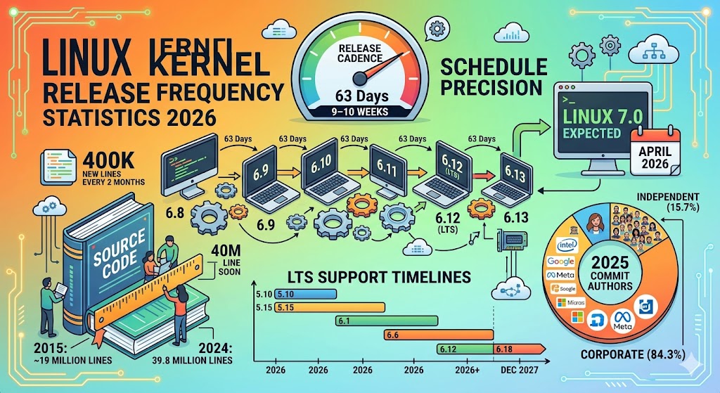 Linux Kernel Release Frequency Statistics 2026