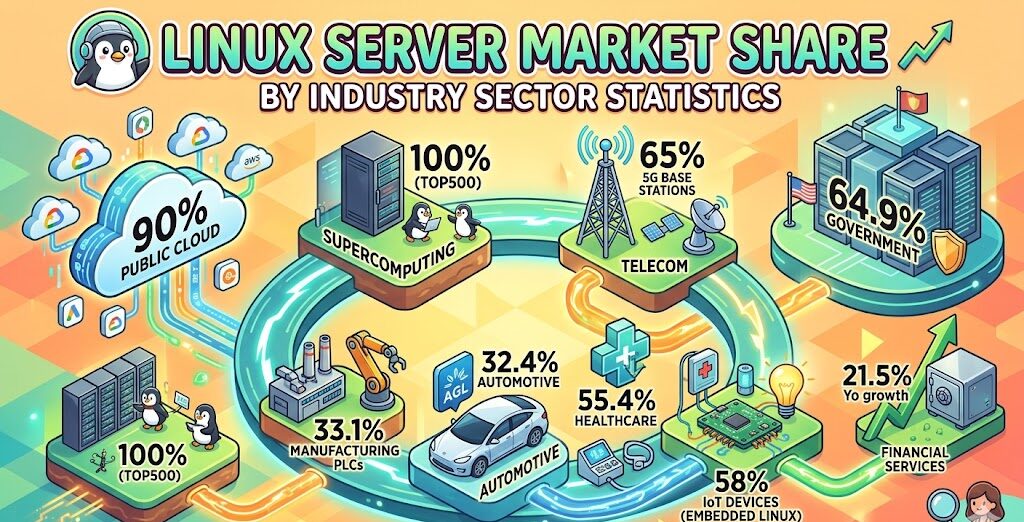 Linux Server Market Share by Industry Sector Statistics 2026