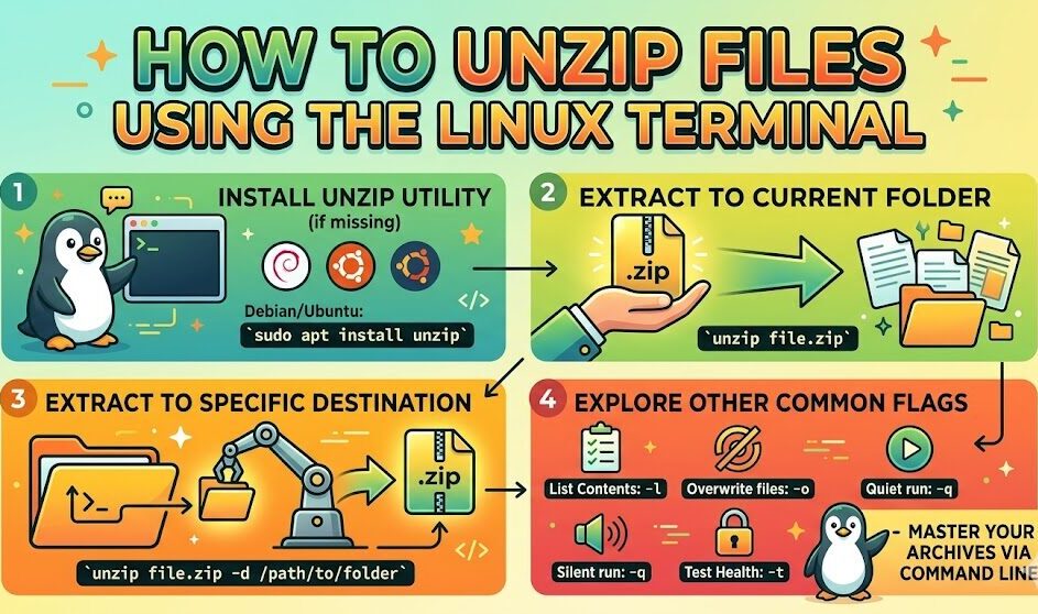 How to Unzip Linux Files Using the Terminal