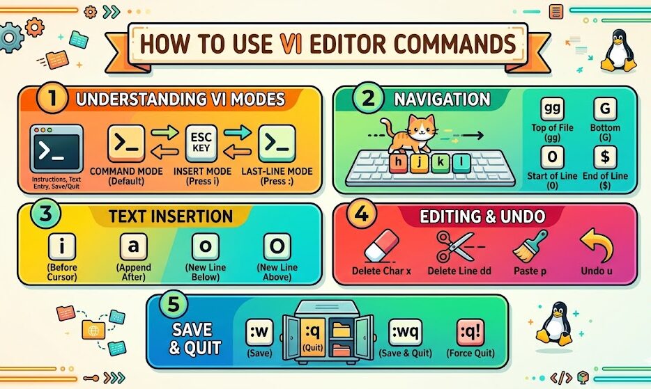 How To Use Vi Editor Commands